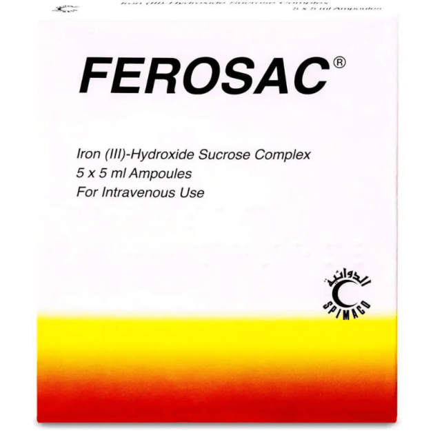 Ferosac 100 Mg 5 Intravenous Ampoules 5 ml